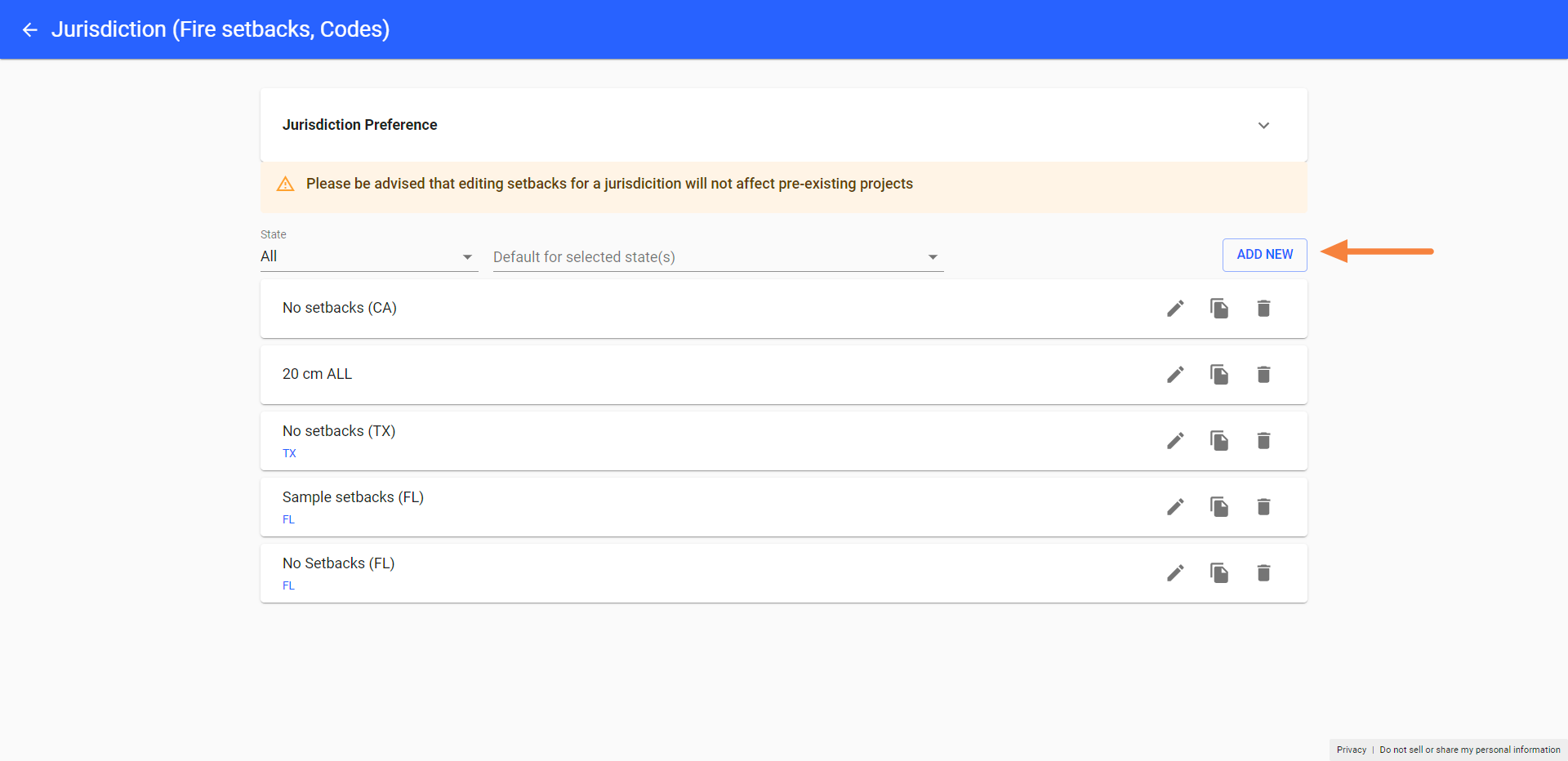 Setting Up Fire Setbacks