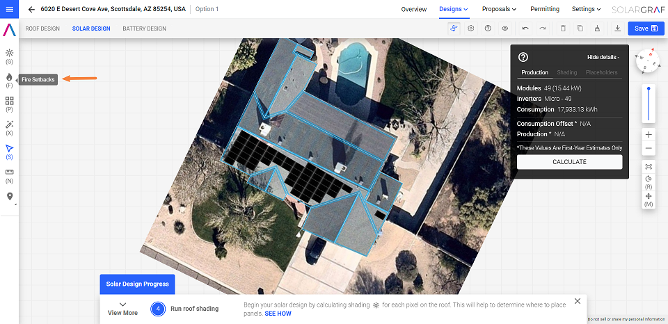 Setting Up Fire Setbacks