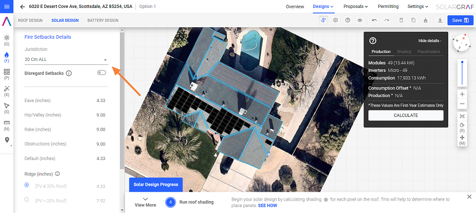 Setting Up Fire Setbacks