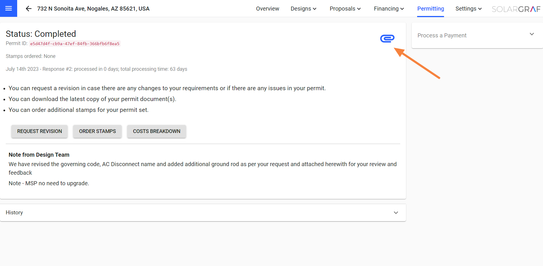 Tracking the progress of your Permit-Set Request
