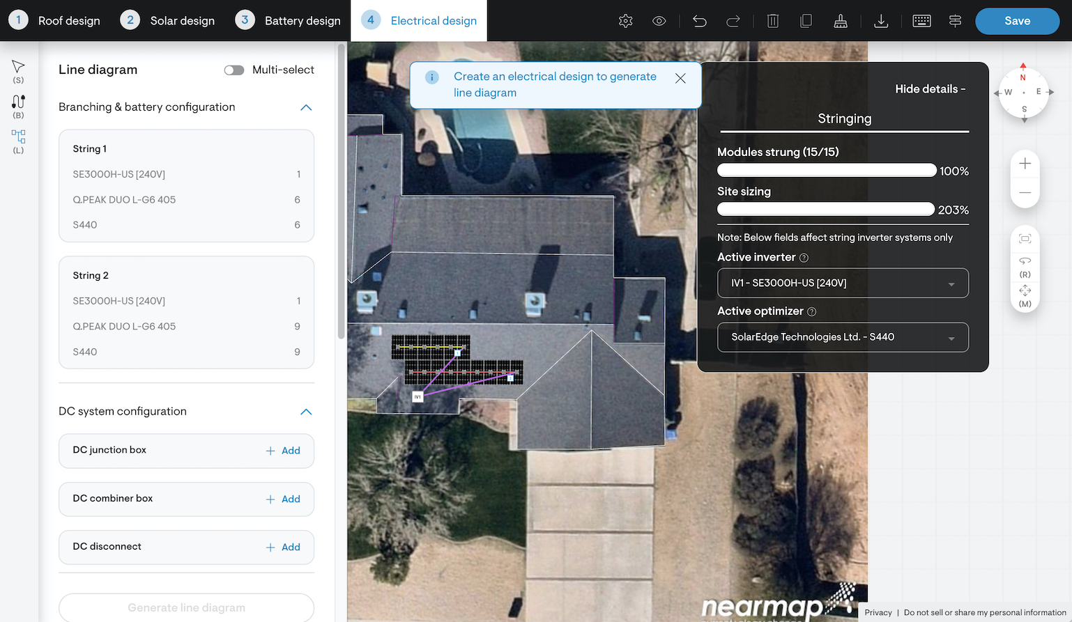 Electrical Design Tool (EDT) with String Inverters