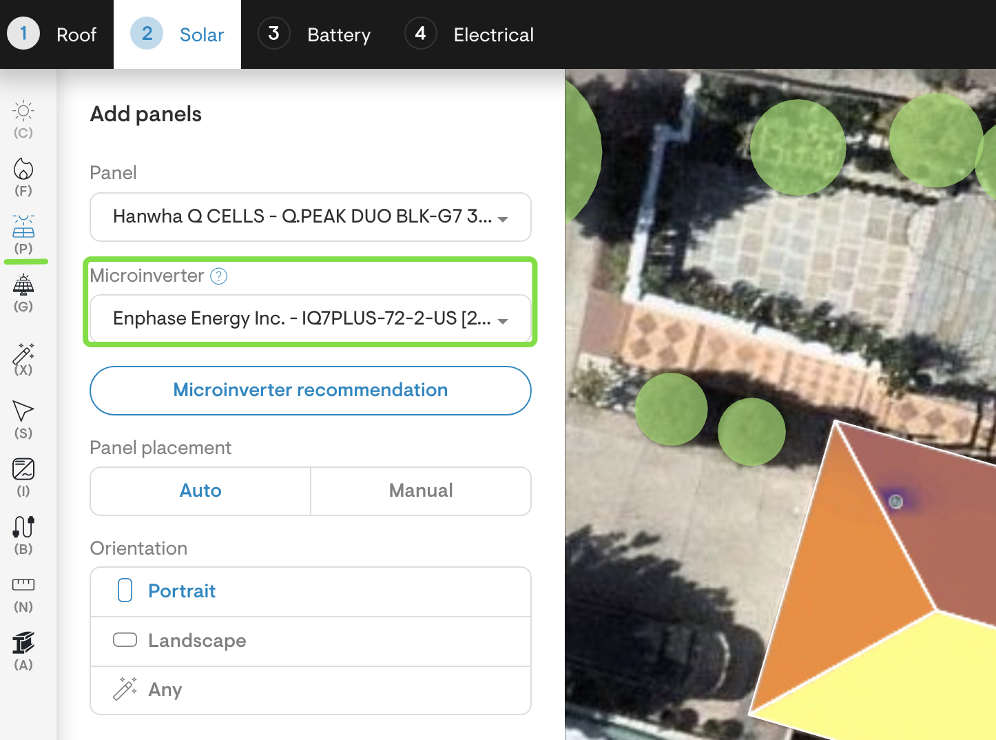 Solargraf design tool: Inverter addition validation