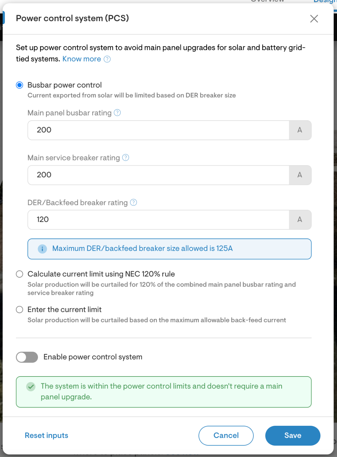 Power Control System Setup (PCS)