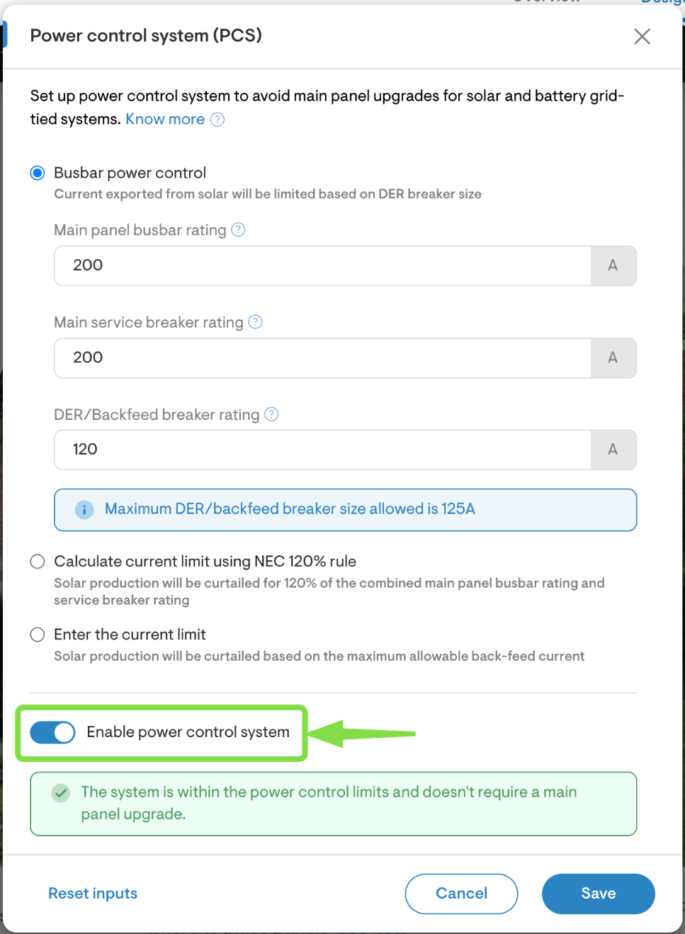 Power Control System Setup (PCS)
