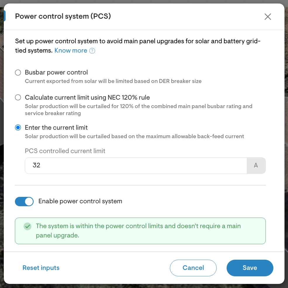 Power Control System Setup (PCS)